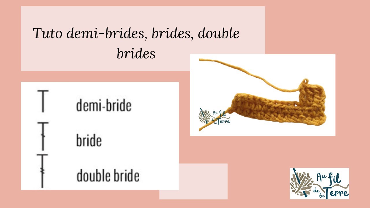 tuto crochet : demi brides brides et doubles brides - YouTube