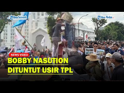 RIBUAN MASSA Aksi Minta Gubernur Sumut Bobby Nasution Temui Mereka dan Tuntut Usir TPL