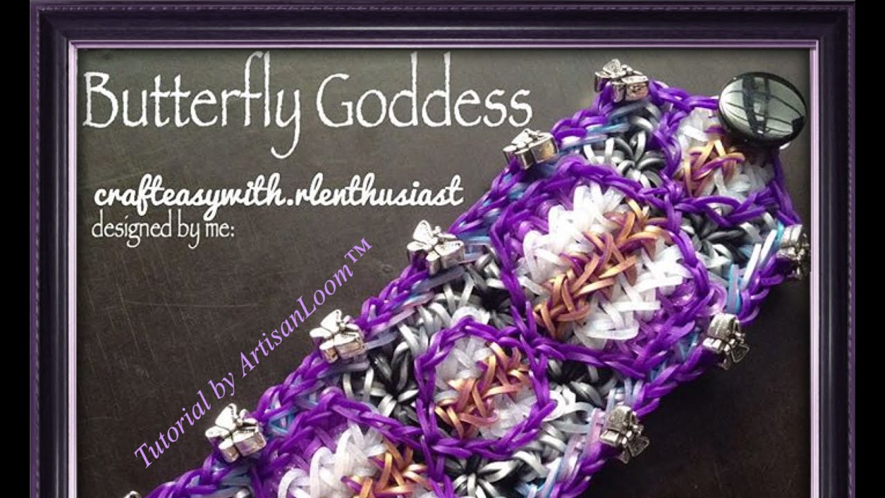Rainbow Loom Band Butterfly Goddess Bracelet Tutorial/How To - YouTube