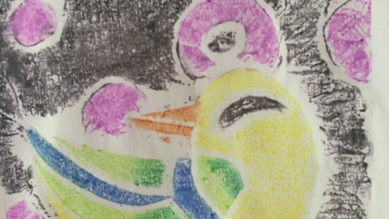 COLLAGRAPH prints of a cute bird! - YouTube