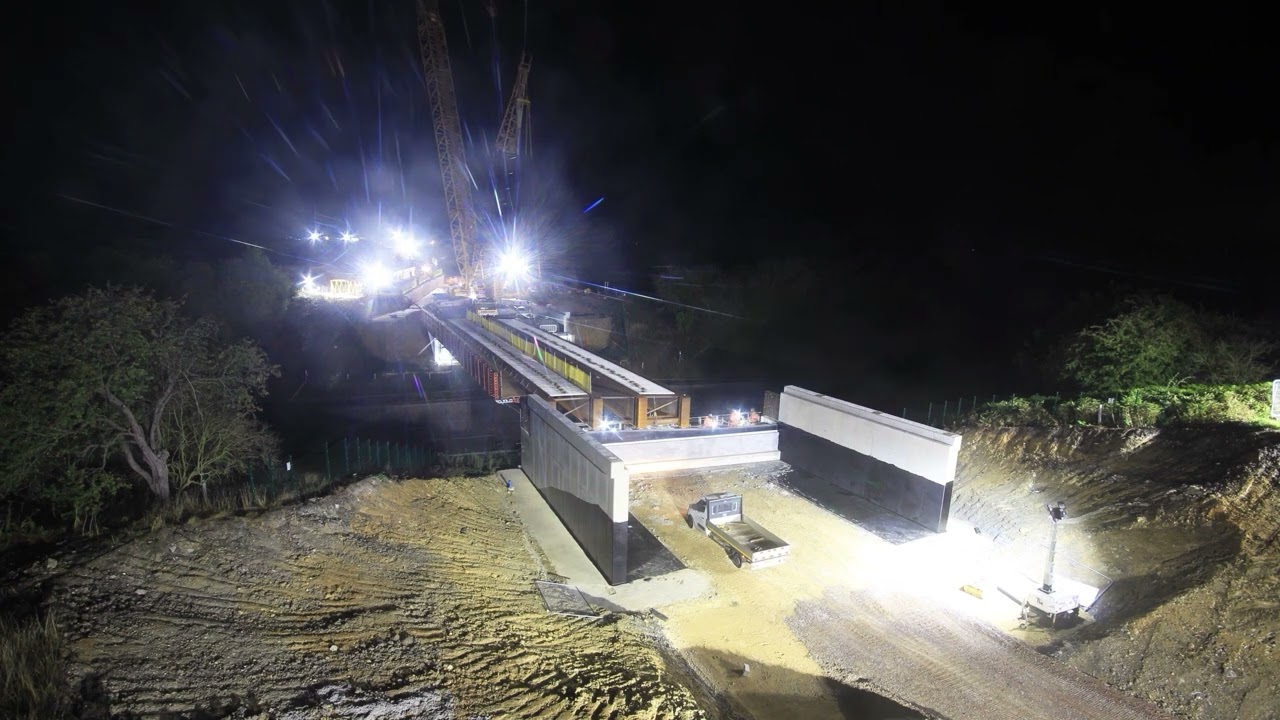 SEGRO Logistics Park Northampton Roade Bypass Bridge timelapse footage ...