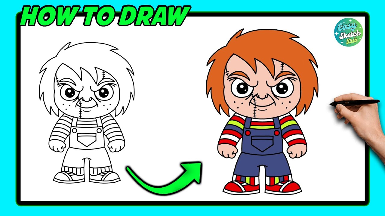 How to Draw Horror Chucky | Step-by-Step Tutorial - YouTube