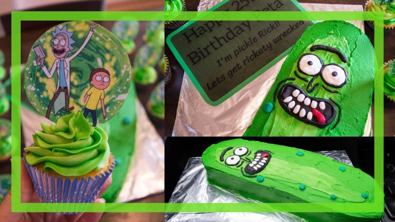 PICKLE RICK CAKE! & Portal cupcakes - Speed making! 🥒🥒 - YouTube