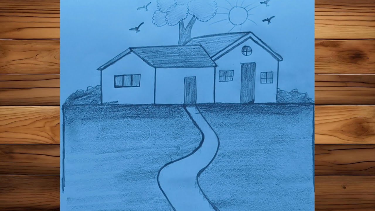 How to make a beautiful house drawing || Very easy and beautiful house ...