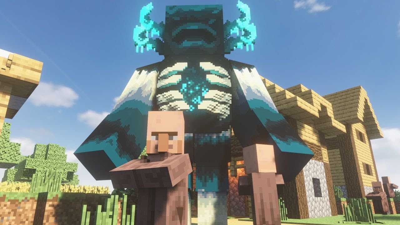 Mutant Warden Giant in Realistic Minecraft Village in TEARDOWN - YouTube