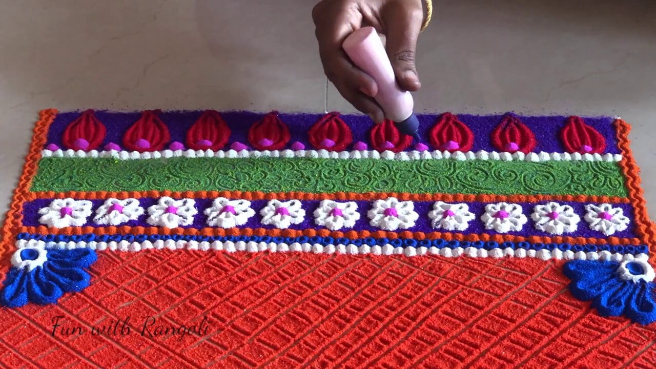 rangoli design for diwali | mat rangoli | carpet rangoli | paithani ...