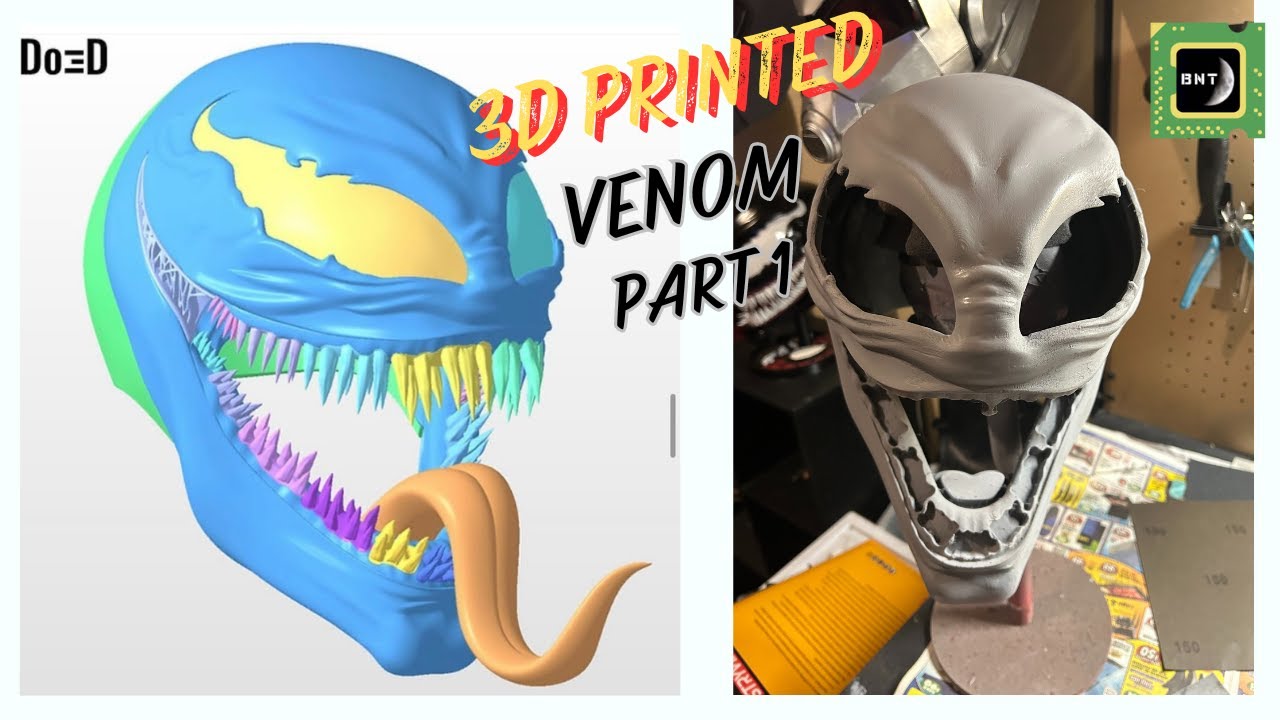 How to Make Venom Mask 3D Print Cosplay/Prop (Part 1) | Berto Made it ...
