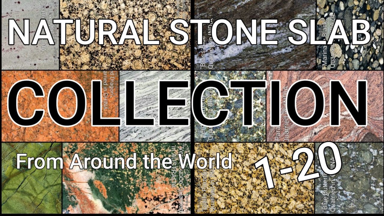 20 Natural Stone Slab Varieties, Unique Geological Samples from Around ...