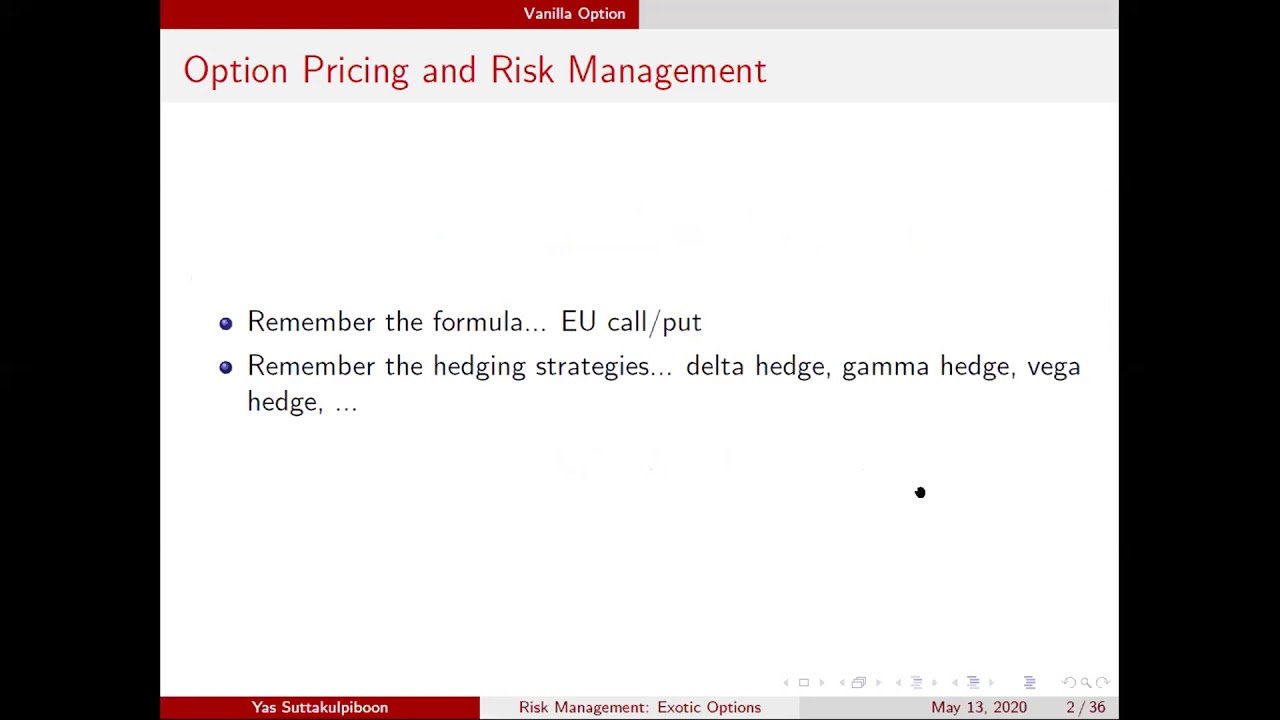 Financial Risk Management - Exotic Options - YouTube