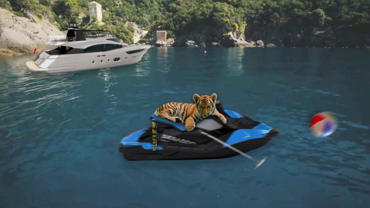 Render02 Tiger On The Jetski - YouTube