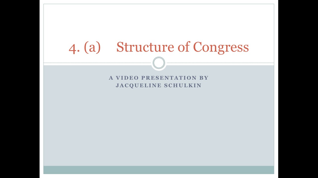 4. (a) The Structure of Congress - YouTube