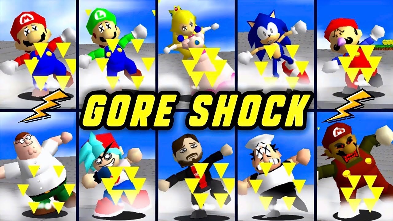 60+ Characters Gore Shock Animations⚡- Super Mario 64 PC Port - YouTube