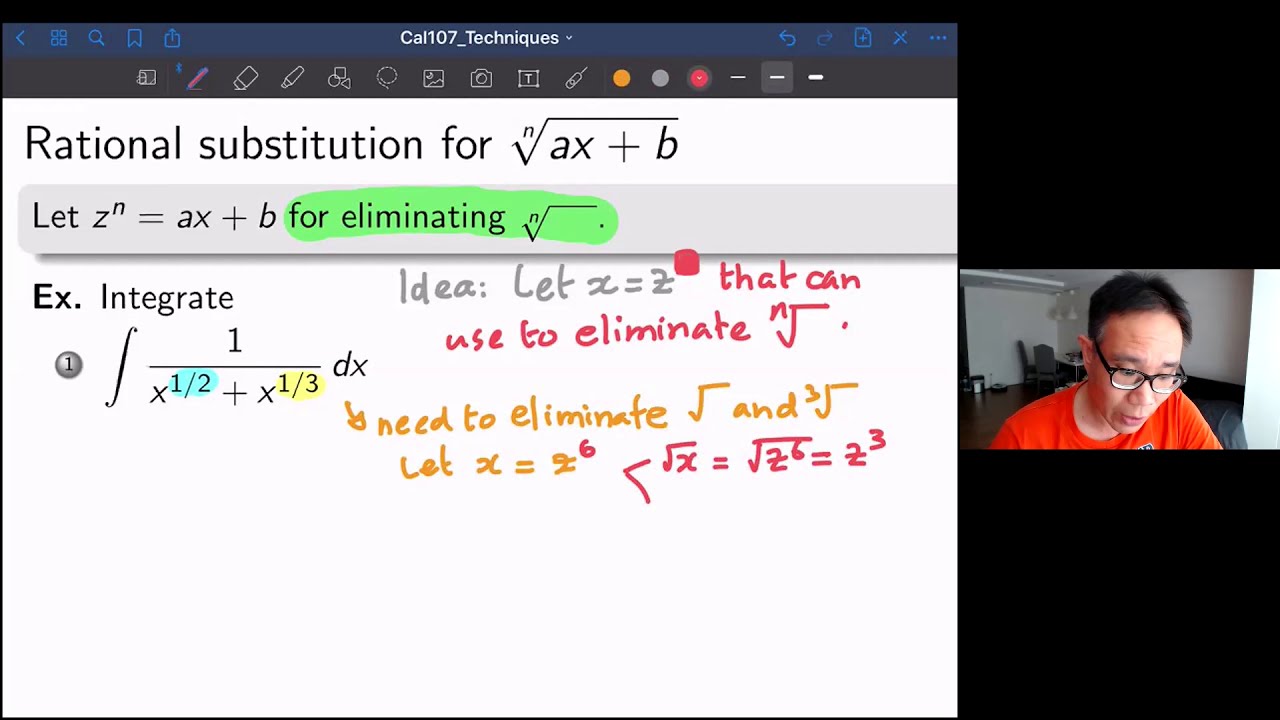10 Rational Substitution for the nth roots - YouTube
