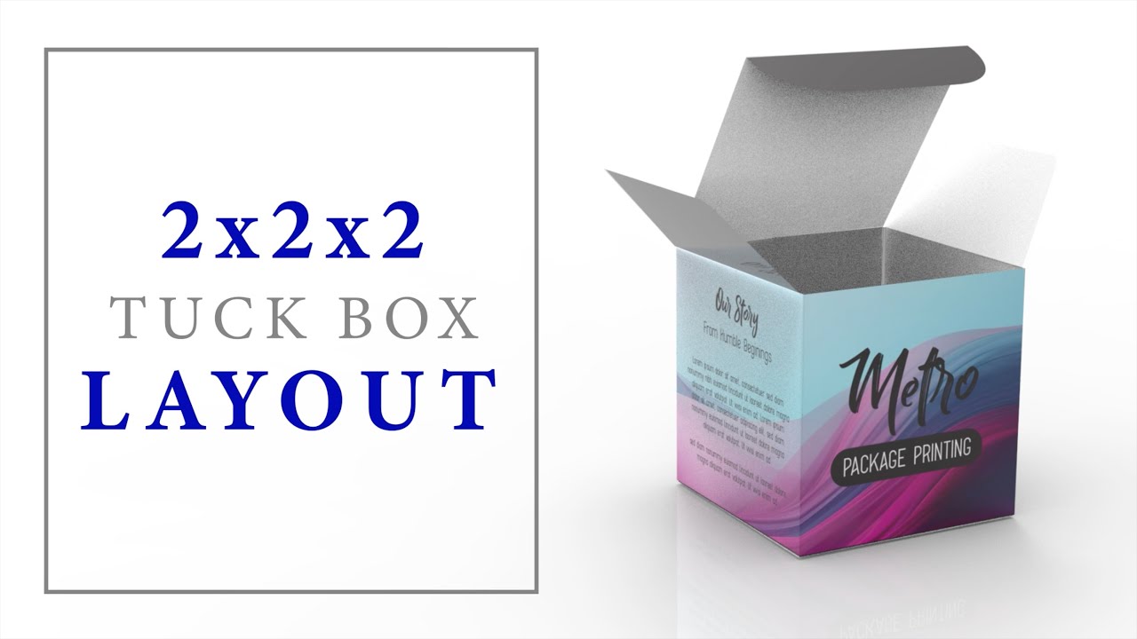PACKAGE DESIGN LAYOUT FOR PRINT | 2x2x2 TUCK BOX - YouTube
