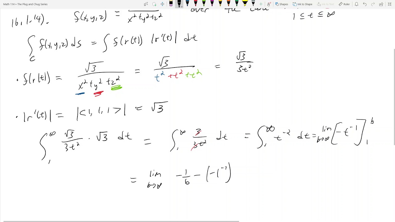 Math 114 - 16.1 - Intro to Line Integrals - The Plug and Chug Series ...