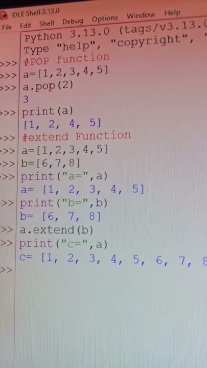# pop functions #coding #pythontutorial #python #subscribe - YouTube
