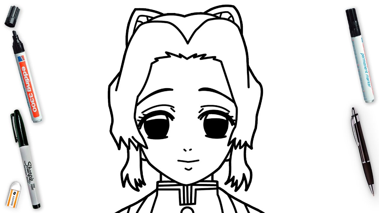 How To Draw Shinobu Easy Step By Step | Shinobu Kocho From Demon Slayer ...