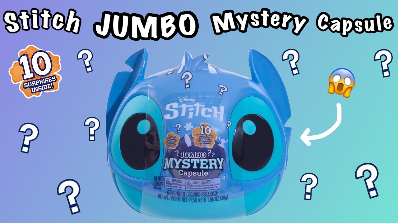 DISNEY STITCH JUMBO MYSTERY 9in CAPSULE!!😳 🌺🌴💙 (5+ SURPRISES🥺) - YouTube