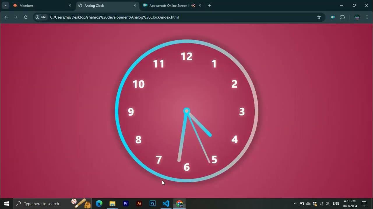 Analog Clock || How to create Analog Clock with html, css and js || Beginners Projects || Front ...