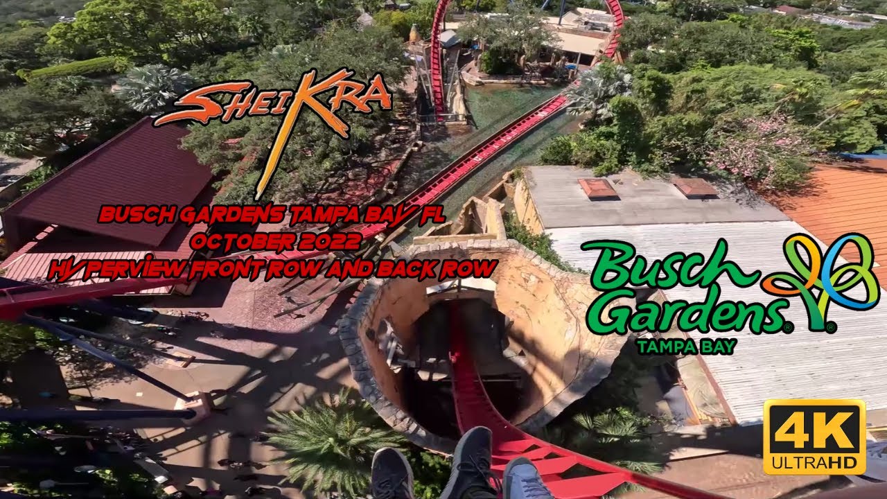 Sheikra Hyperview front row and back row on ride 4K 60 FPS POV Busch ...