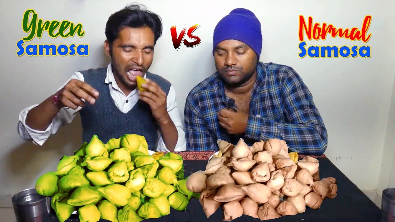30x Palak Samosa VS Normal Samosa Eating Challenge | Samosa Competition ...