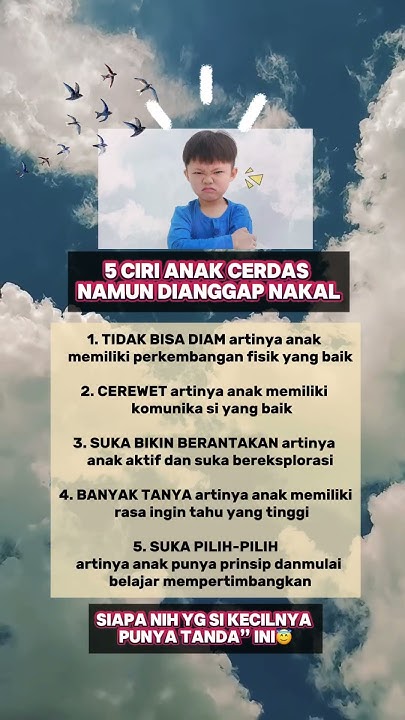 5 ciri anak cerdas tapi suka di amggap nakal😇 #parentinganak #parentingtips - YouTube