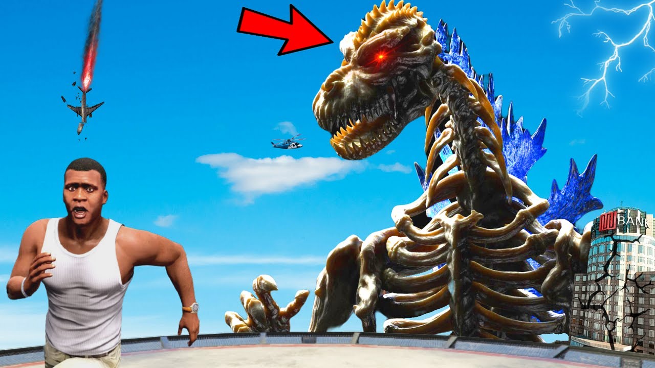 Skull GODZILLA Attacked AND Destroys LOS SANTOS In GTA 5 - Monster ...
