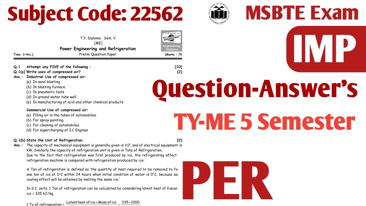 22562 IMP Question Answer's For Exam | PER IMP Question Answer Summer ...