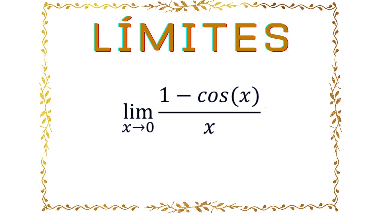 Límite de (1- cosx)/x - YouTube