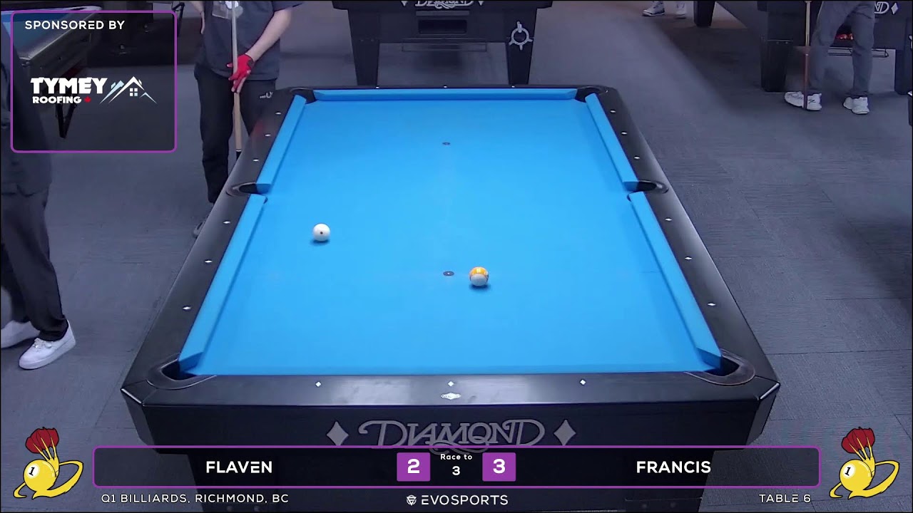 FLAVEN vs FRANCIS - Q1 BILLIARDS - TABLE 6 | EvoSports - YouTube