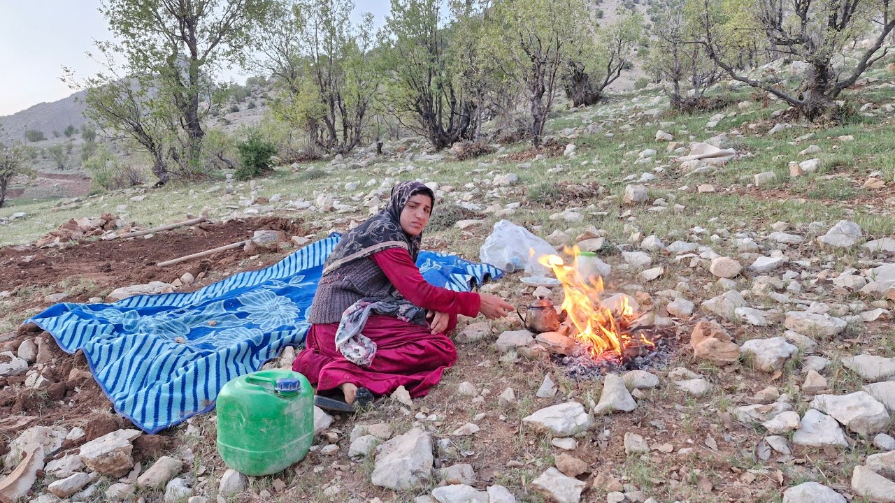 Nomadic mother starts again! 💪 Digging a new shelter in the mountains ...