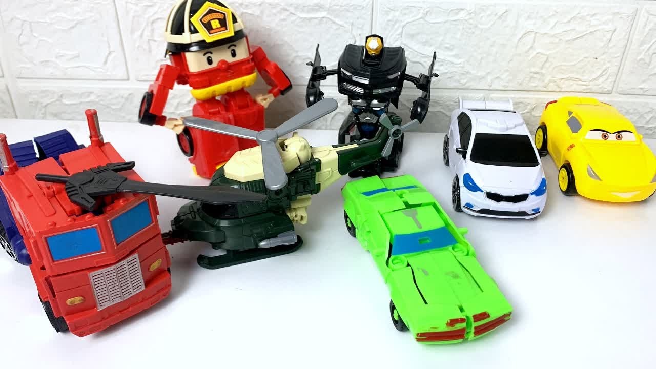 Transformers Robot Helicopter OPtimus PRime Tobot C GReen Robot Robocar ...