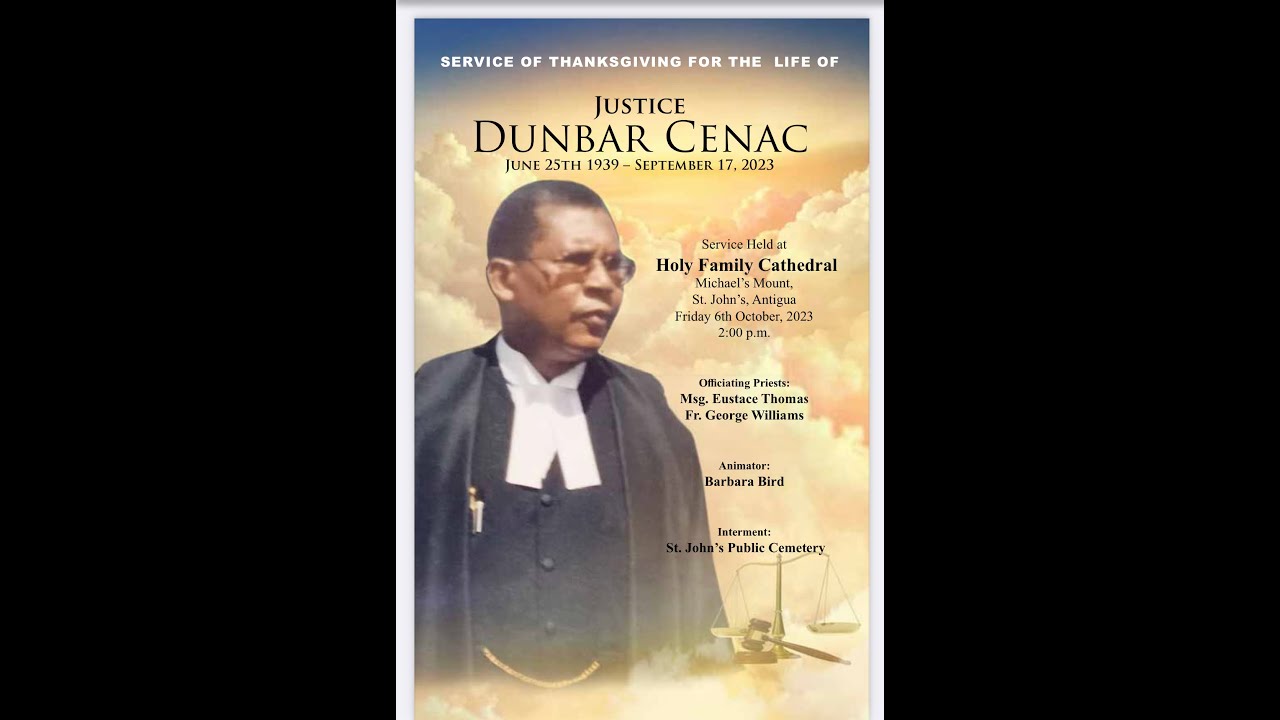 Service Of Thanksgiving For The Life of Justice Dunbar Cenac - June ...