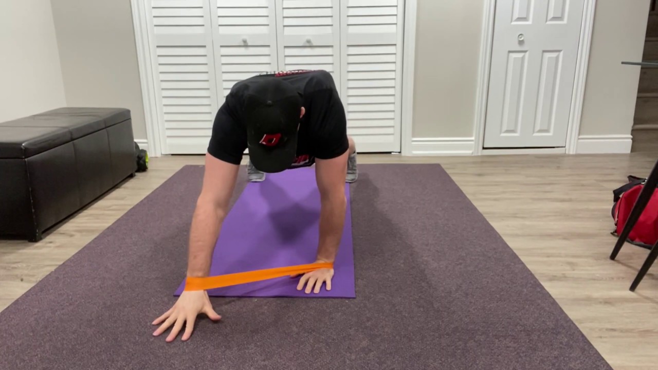 Push Up Plank + Mini band 3 point reach - YouTube