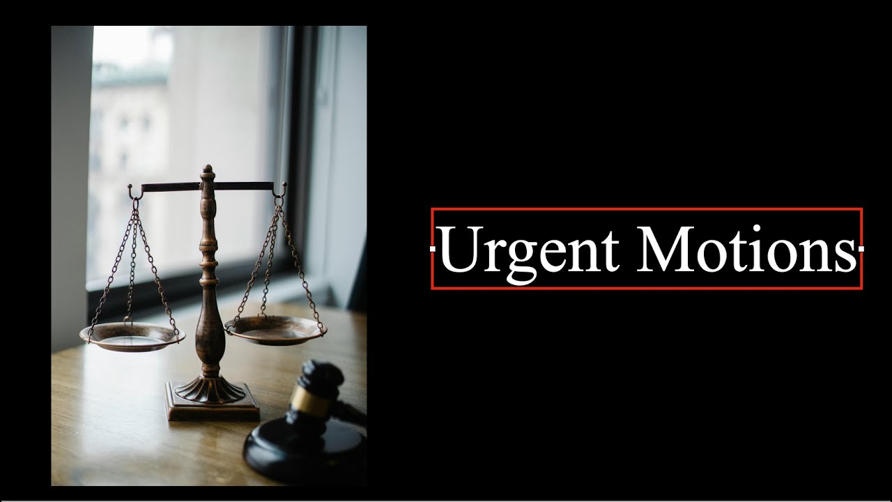Urgent motions Pt. 2: Motion with Notice and Ex-parte motions - YouTube