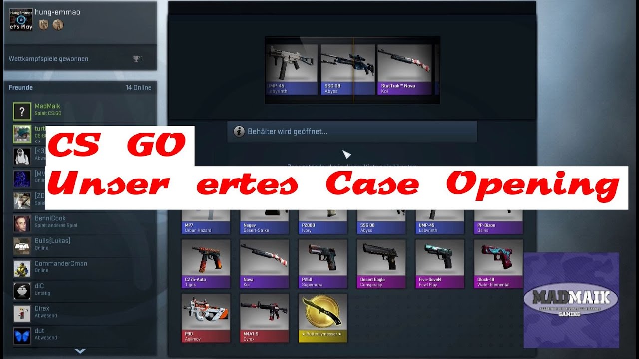 CS Go Case Opening #1 [10 cases] Unser erstes Case Opening - YouTube