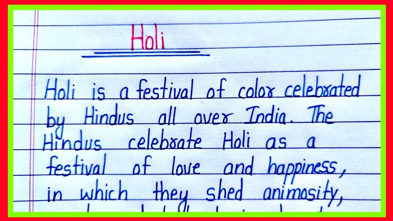 paragraph on Holi in english/Holi par nibandh - YouTube