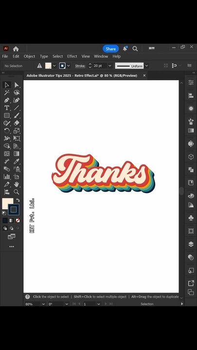 How to Create a Vintage Drop Shadow Text Effect in Adobe #illustrator ...