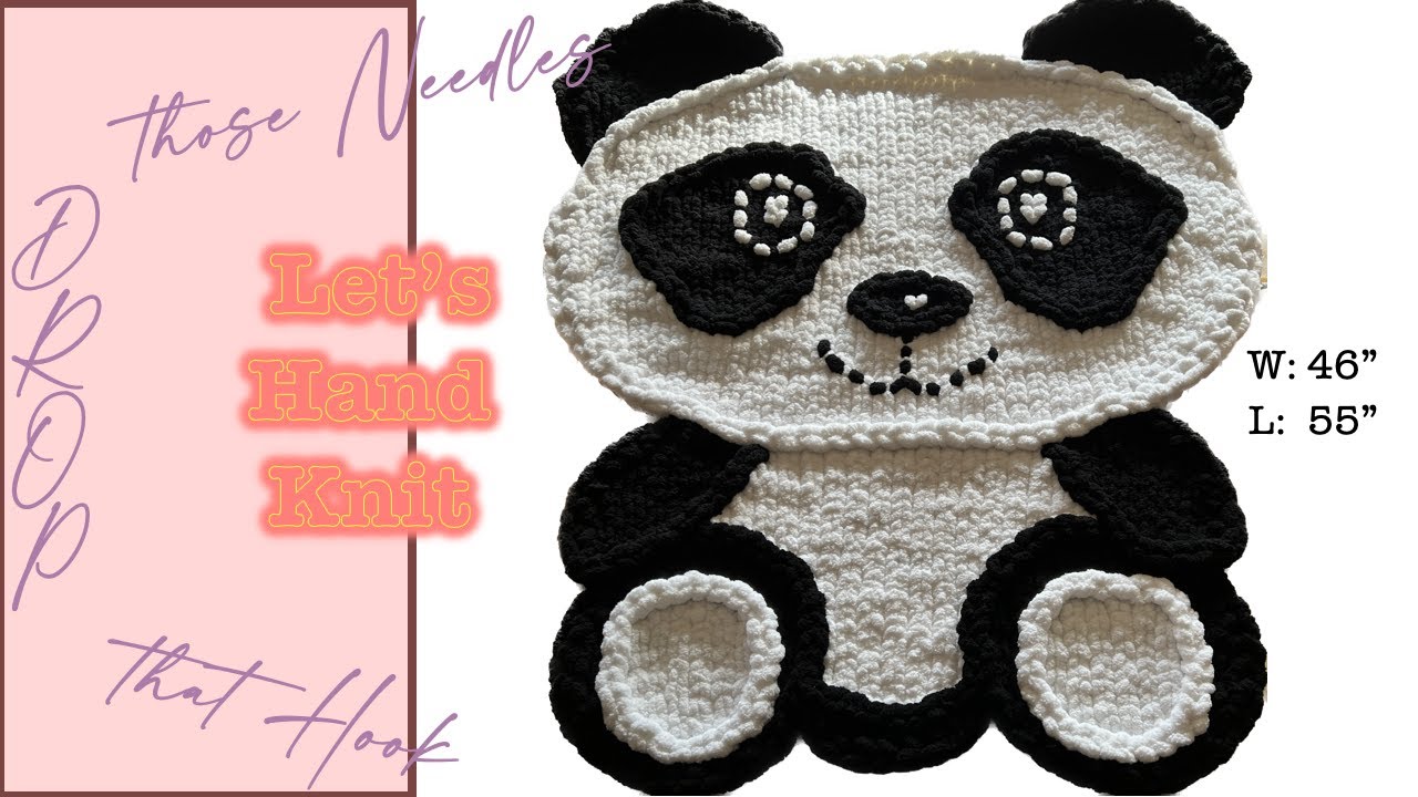 Blanimals Series Panda | Hand Knitting with Chunky Chenille - YouTube