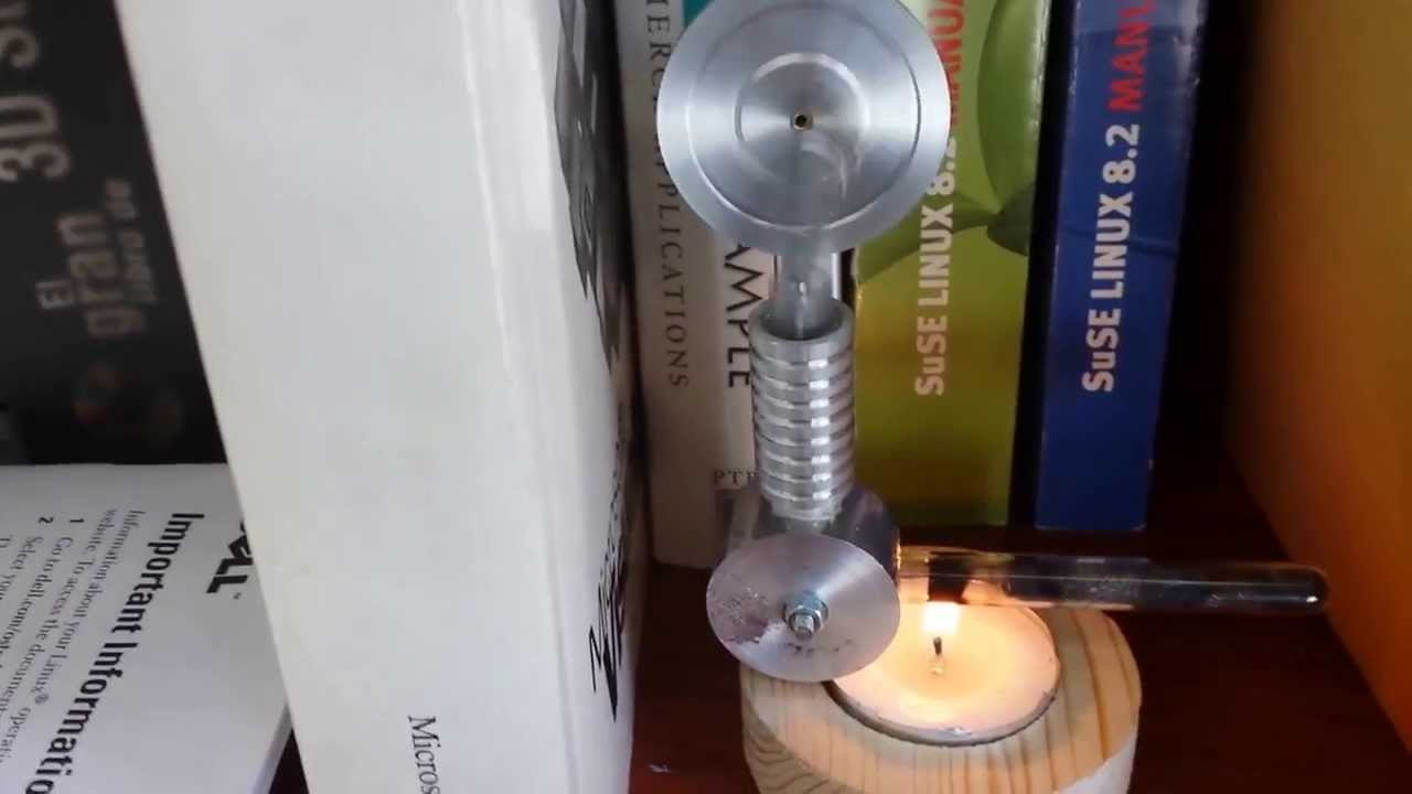 Mini Stirling Engine Candle Burning - YouTube
