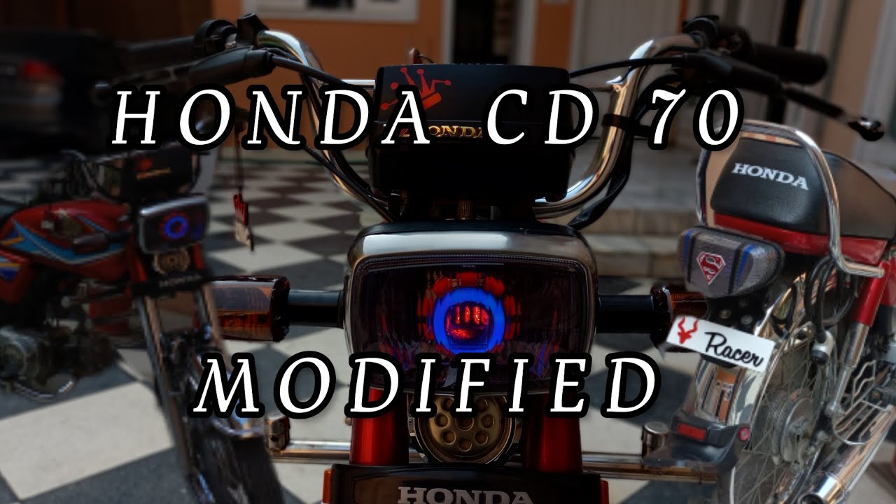 Honda CD 70 modified || projector light install - YouTube