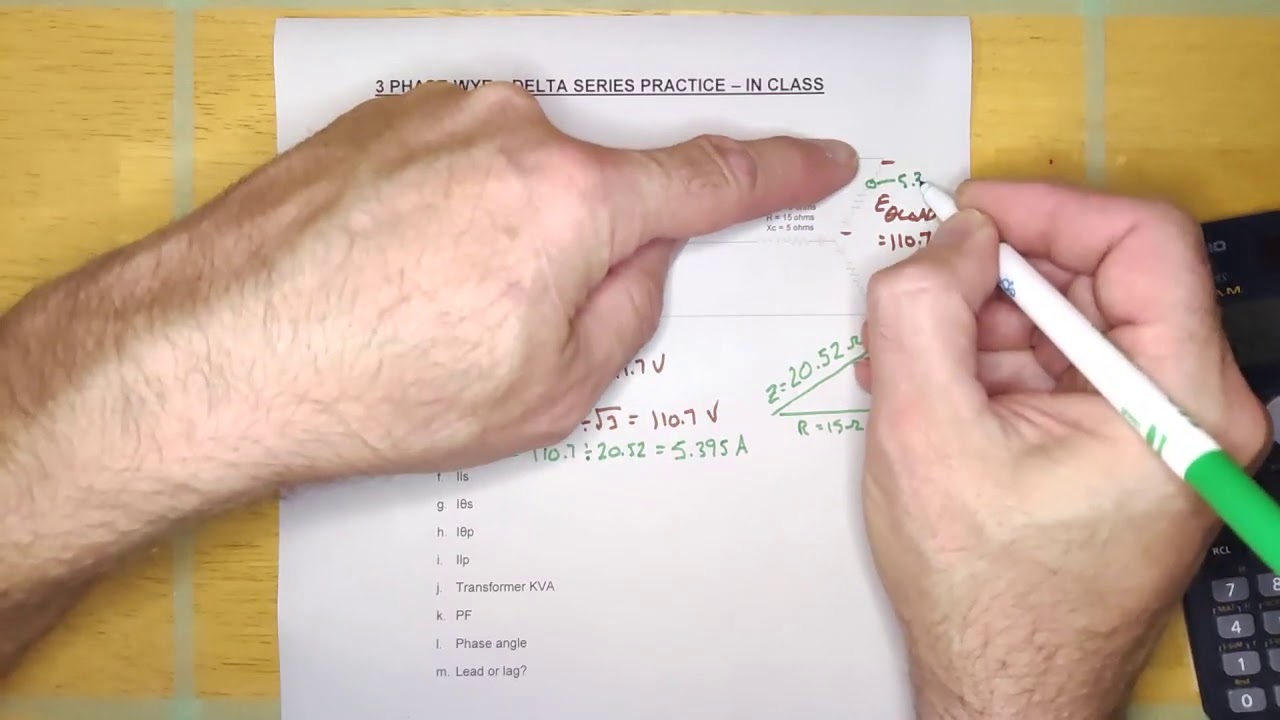 3 phase transformer with a RLC series load - YouTube