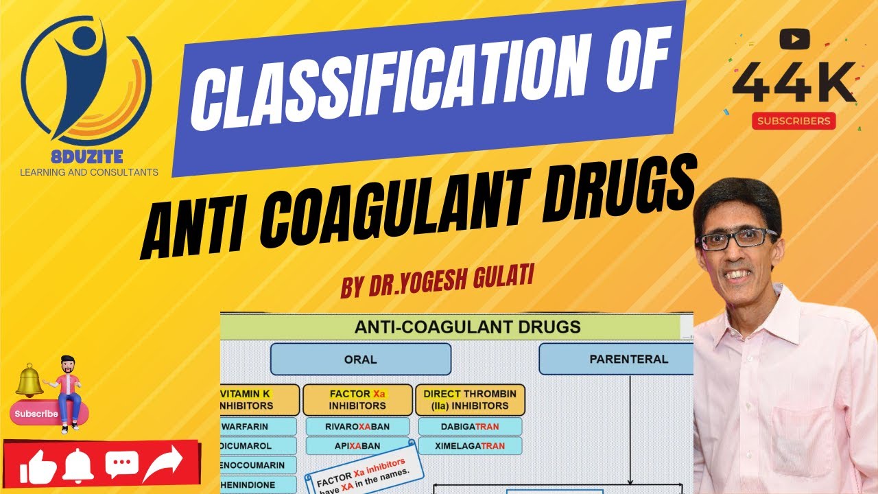 Classification of Anticoagulant Drugs (By Dr. Yogesh Gulati) - YouTube