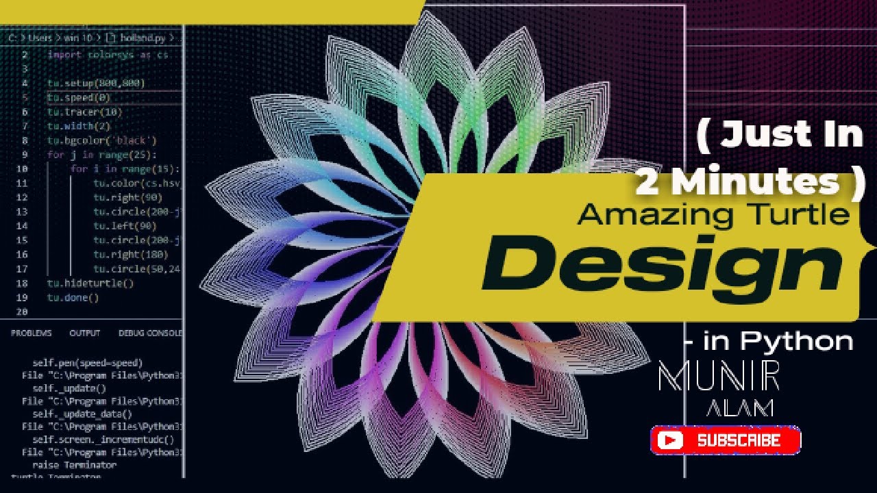 Designed Rangoli Using Turtle In Python Turtle Graphic Trending Youtube Youtubevideo
