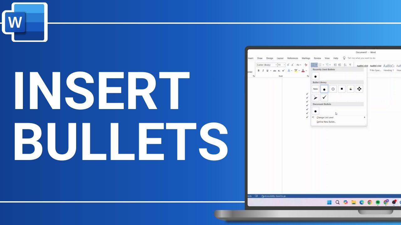 How to Insert Bullets in Microsoft Word - YouTube