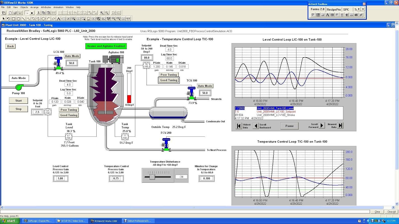 HMI Process Simulation with Allen Bradley SoftLogix 5800 PLC - YouTube