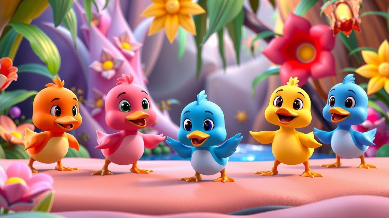5 LITTLE DUCKS (PART 10) JUNGLE ADVENTURE | KIDS COLOURFUL ANIMATED ...