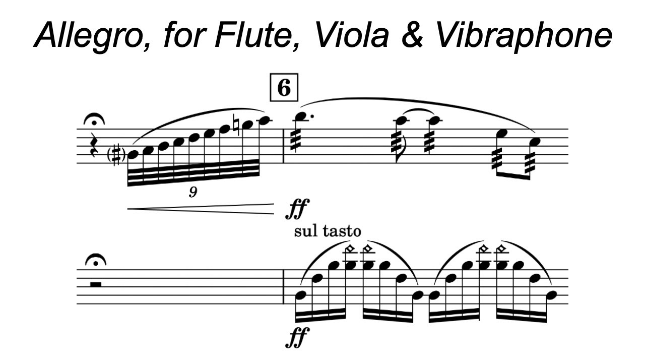 Allegro, for Flute, Viola & Vibraphone (2023) - YouTube