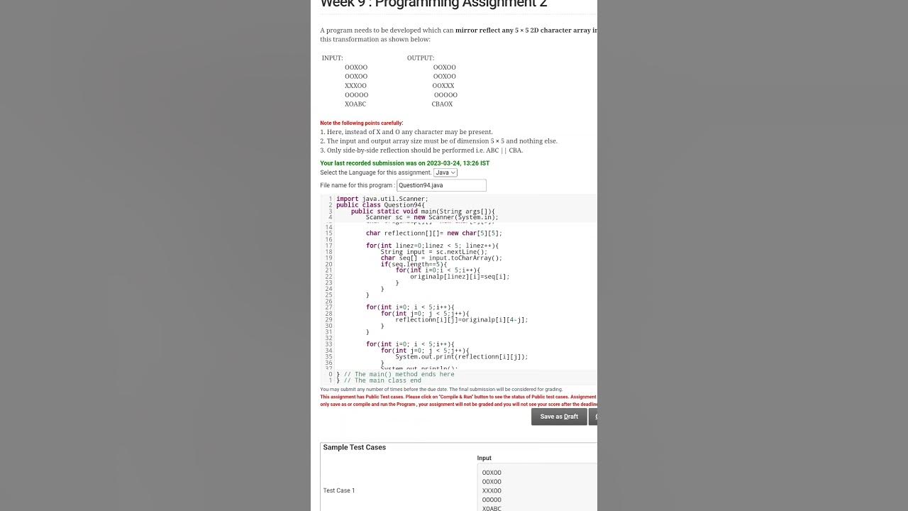 Programming In Java Week 9 Programming Assignment 2 Nptel Programminginjava Shortsfeed 0101