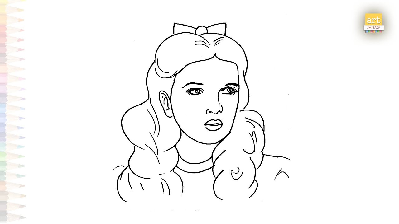 Judy Garland easy drawing | Face sketches draw | How to draw Judy ...